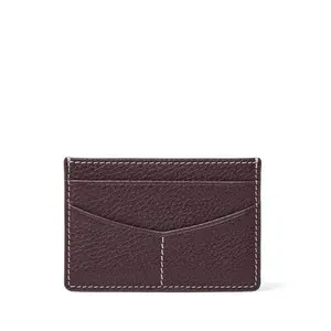 ASPINAL OF LONDON Hudson Slim Credit Card Holder In Forest Milled Pebble - Red