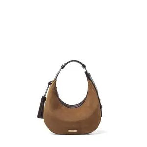 ASPINAL OF LONDON Soho Mini Crescent Moleskin Pebble Brown