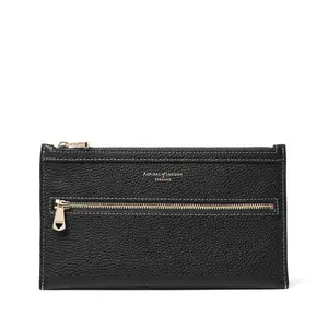ASPINAL OF LONDON Hudson Travel Pouch In Milled Pebble - Black
