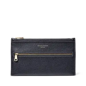 ASPINAL OF LONDON Hudson Travel Pouch In Milled Pebble - Navy