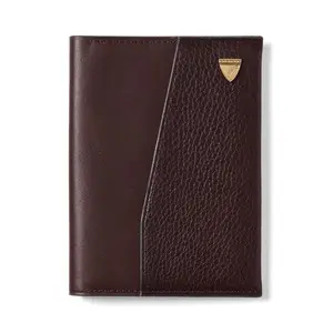 ASPINAL OF LONDON Heritage Passport Cover In Conker Pebble - Brown