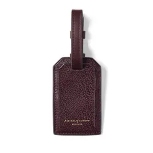 ASPINAL OF LONDON Heritage Luggage Tag In Conker Pebble