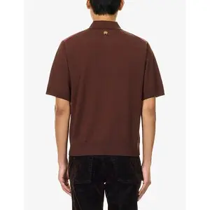 Amiri Embroidered Panelled Wool-blend Knit Shirt
