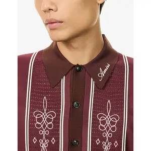 Amiri Embroidered Panelled Wool-blend Knit Shirt