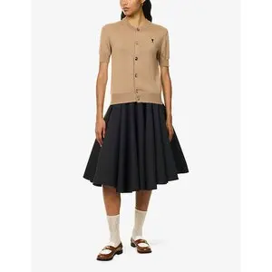 AMI Paris Peplum Wool Midi Skirt