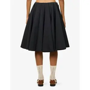 AMI Paris Peplum Wool Midi Skirt