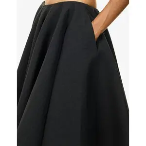 AMI Paris Peplum Wool Midi Skirt