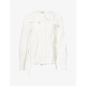 DAMSON MADDER Lettie Bow Detail Cotton Poplin Blouse