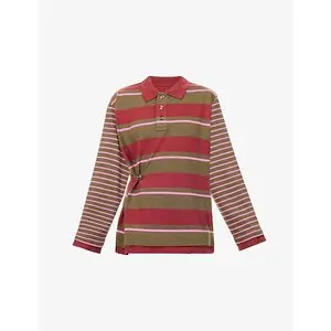 DAMSON MADDER Noah Cinched Striped Rugby Cotton Top