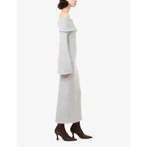 4TH & RECKLESS Sable Off-shoulder Knitted Maxi Dress