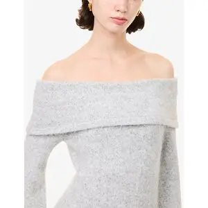 4TH & RECKLESS Sable Off-shoulder Knitted Maxi Dress