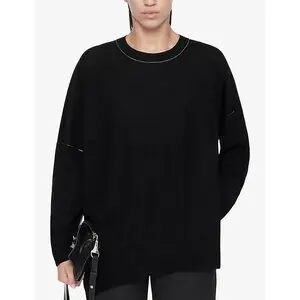 ALLSAINTS Martel Asymmetric-hem Wool Jumper