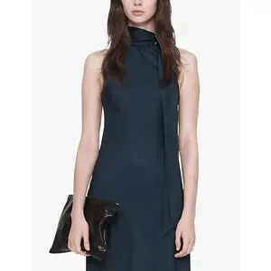 ALLSAINTS Beril High-neck Silk-blend Maxi Dress