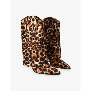 Kurt Geiger Annabel Leopard-print Suede Boots