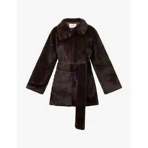 Stylein Hilani Belted Faux-fur Coat - Coffee