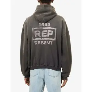 REPRESENT Brand-print Relaxed-fit Cotton Hoody