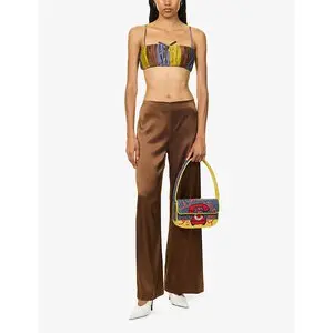 Staud Stroll Wide-leg Silk Trousers
