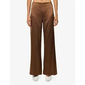 Staud Stroll Wide-leg Silk Trousers