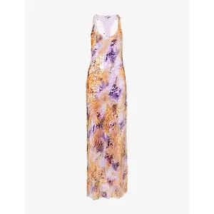 Staud Juanita Racerback Sequin Maxi Dress