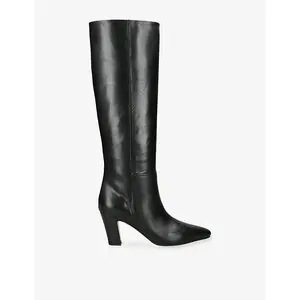 AeydĒ Silva 75 Leather Heeled Knee-high Boots - Black