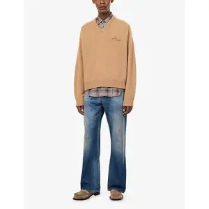 Acne Studios Kaymel V-neck Knit Wool Jumper - Light Camel