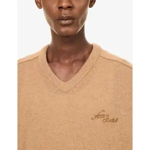 Acne Studios Kaymel V-neck Knit Wool Jumper - Light Camel