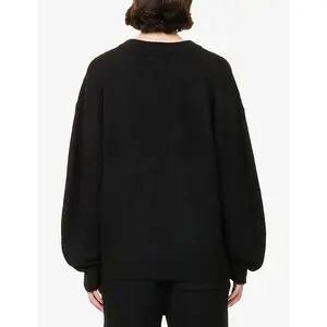 THE COUTURE CLUB Emblem Fluffy Knitted Jogging Bottoms