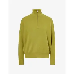 Staud Hudson Half-zip Cashmere Jumper - Pear
