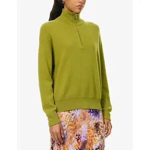 Staud Hudson Half-zip Cashmere Jumper