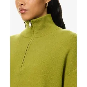 Staud Hudson Half-zip Cashmere Jumper