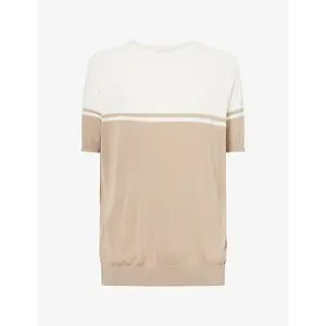 RAITH Riera Colour-block Knitted Top - Beige/ecru