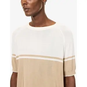 RAITH Riera Colour-block Knitted Top - Beige/ecru