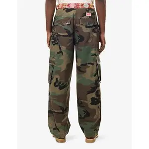 NAHMIAS Embroidered -print Cotton Cargo Trousers