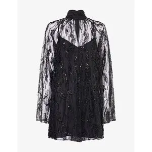 Staud Esther Sequin Woven Mini Dress