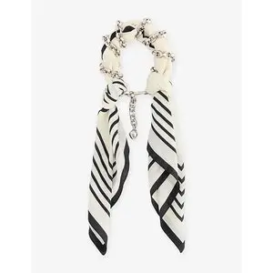TOTEME Stripe-pattern Silk Scarf Collar