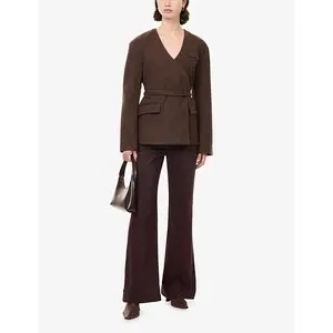 4TH & RECKLESS Luca Herringbone Tie-waist Wrap Woven Jacket