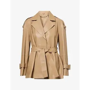Nour Hammour Nera Belted Leather Jacket