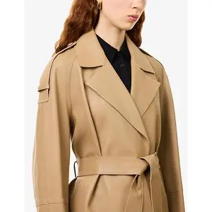 Nour Hammour Nera Belted Leather Jacket