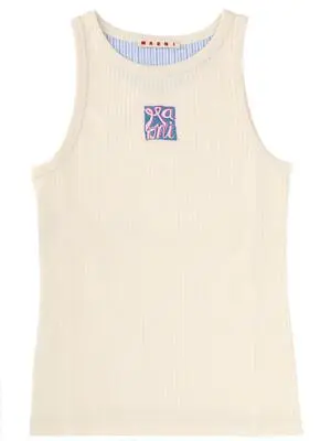Marni Tank Top With Logo - Cream
