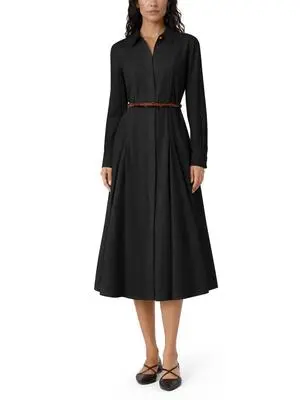 Max Mara Abito Chemisier In Popeline - Black