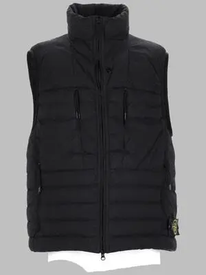 Stone Island Gilet In Piuma Seamless Tunnel In Nylon - Black