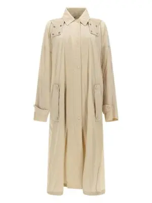 Sportmax Long Raincoat With Hood - Cream