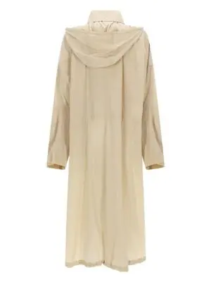 Sportmax Long Raincoat With Hood - Cream