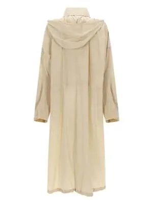 Sportmax Long Raincoat With Hood - Cream