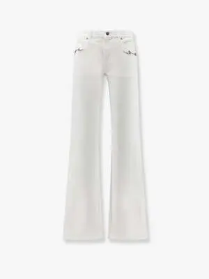 Gucci Cotton Denim Trousers With Hook - White