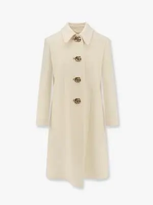 Gucci Wool Crêpe Coat - White