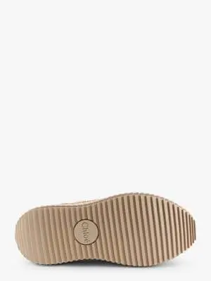 Chloé Nama Lowtop Sneakers In Mesh With Suede Inserts - Beige