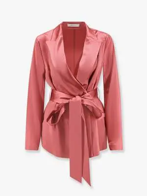 JOSEPH Doublebreasted Satin Blazer - Pink