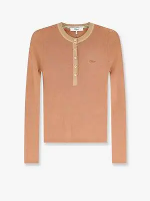 Chloé Ribbed Wool Tshirt - Pink