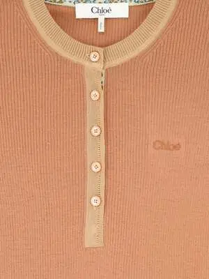 Chloé Ribbed Wool Tshirt - Pink